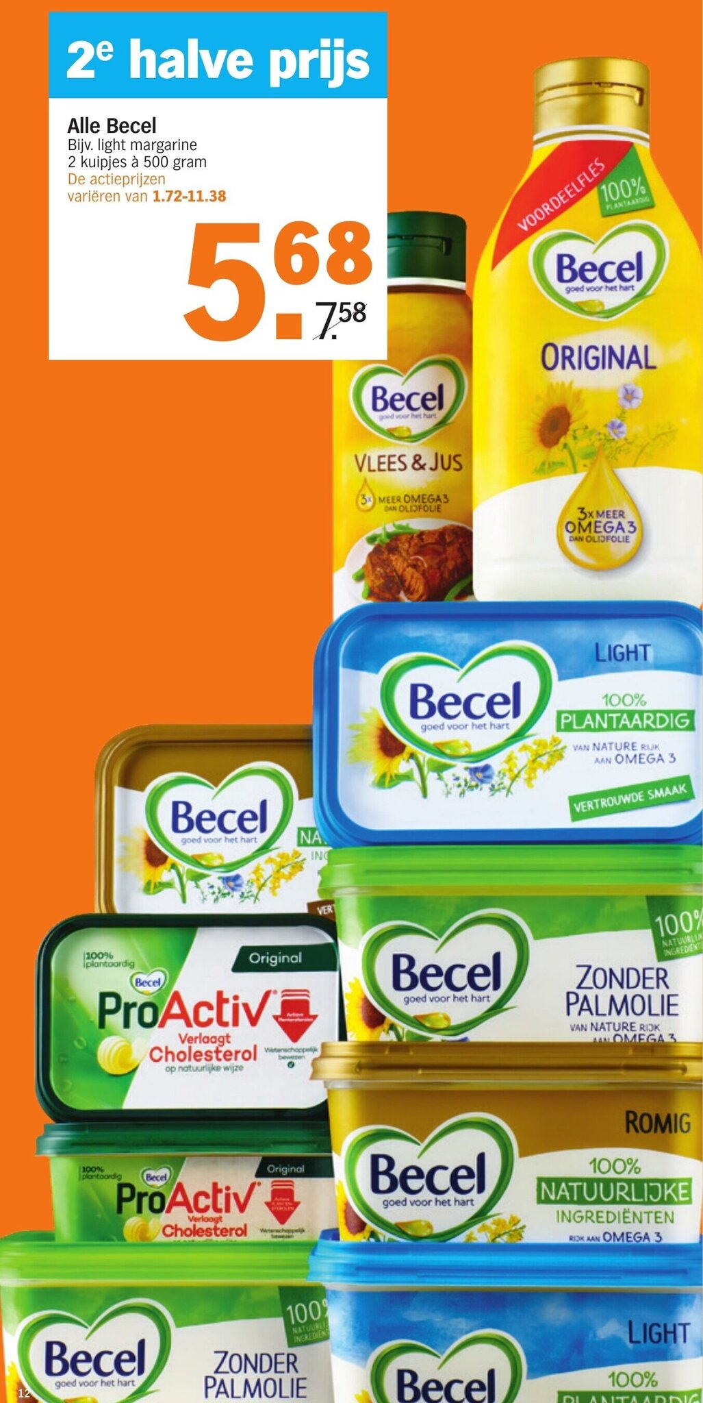 Alle Becel light margarine 2 kuipjes a 500 gram aanbieding bij Albert Heijn