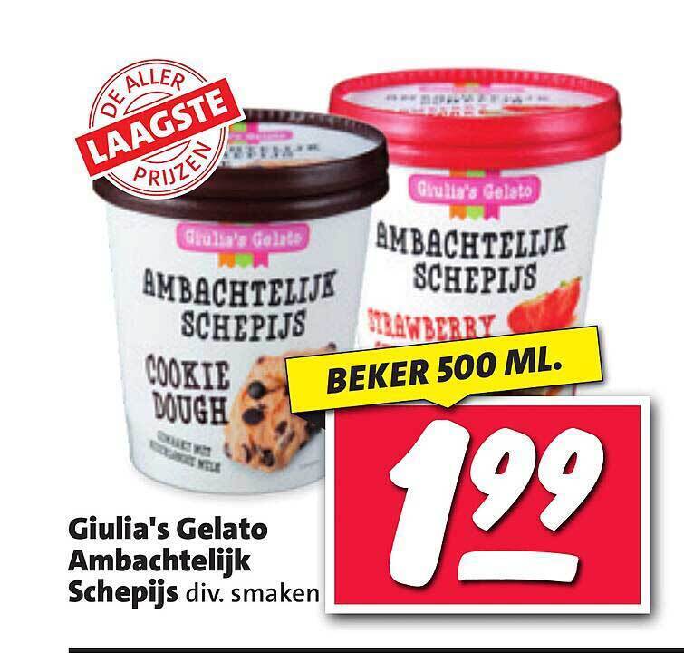 Giulia's gelato ambachtelijk schepijs aanbieding bij Nettorama