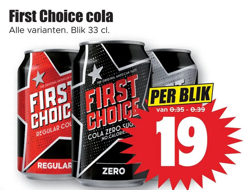 First choice cola aanbieding bij Dirk