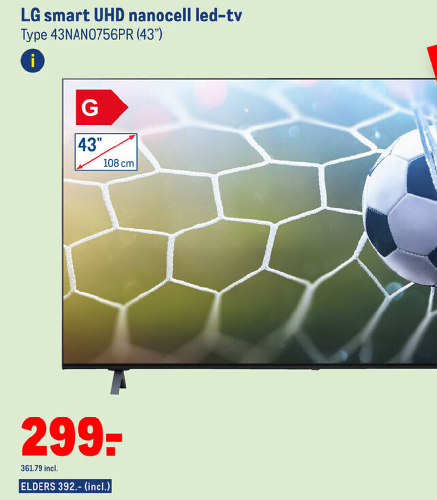 LG smart UHD nanocell LED-TV 43NANO756PR aanbieding bij Makro