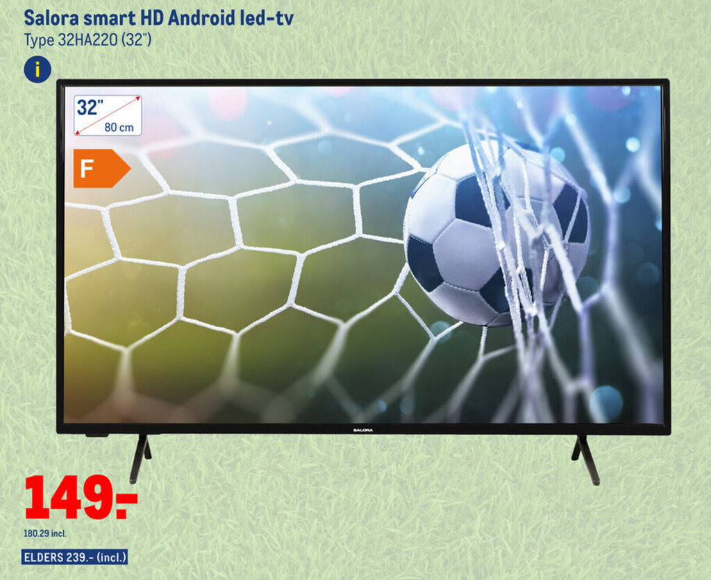 Salora smart HD android LED-TV 32HA220 aanbieding bij Makro