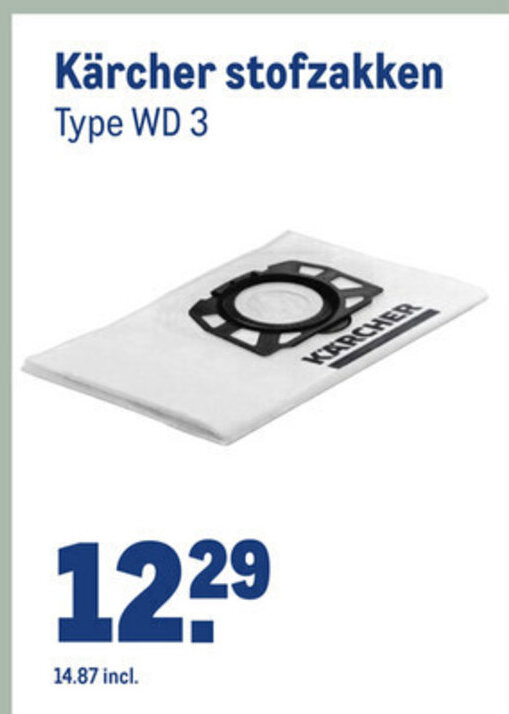 Karcher stofzakken WD3 aanbieding bij Makro