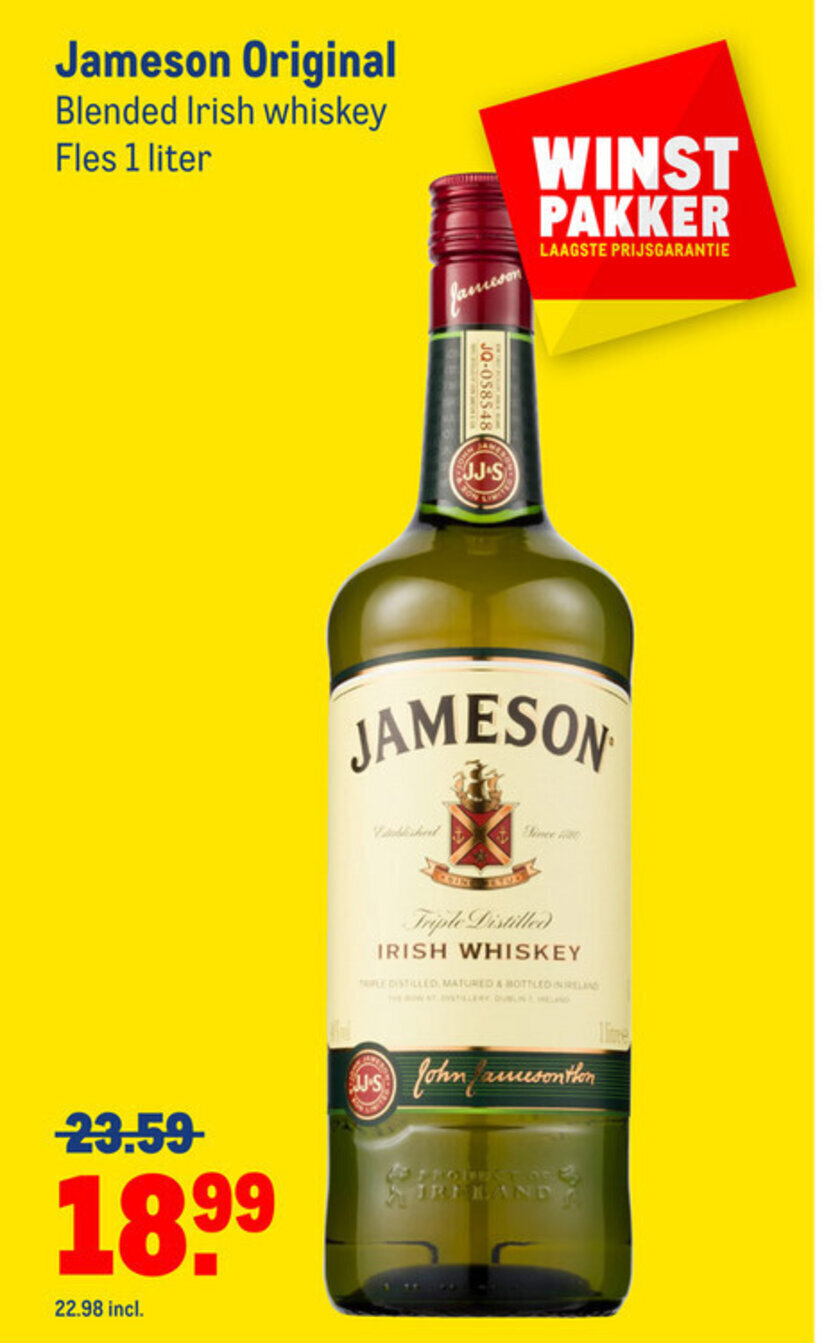 Jameson original 1 liter aanbieding bij Makro