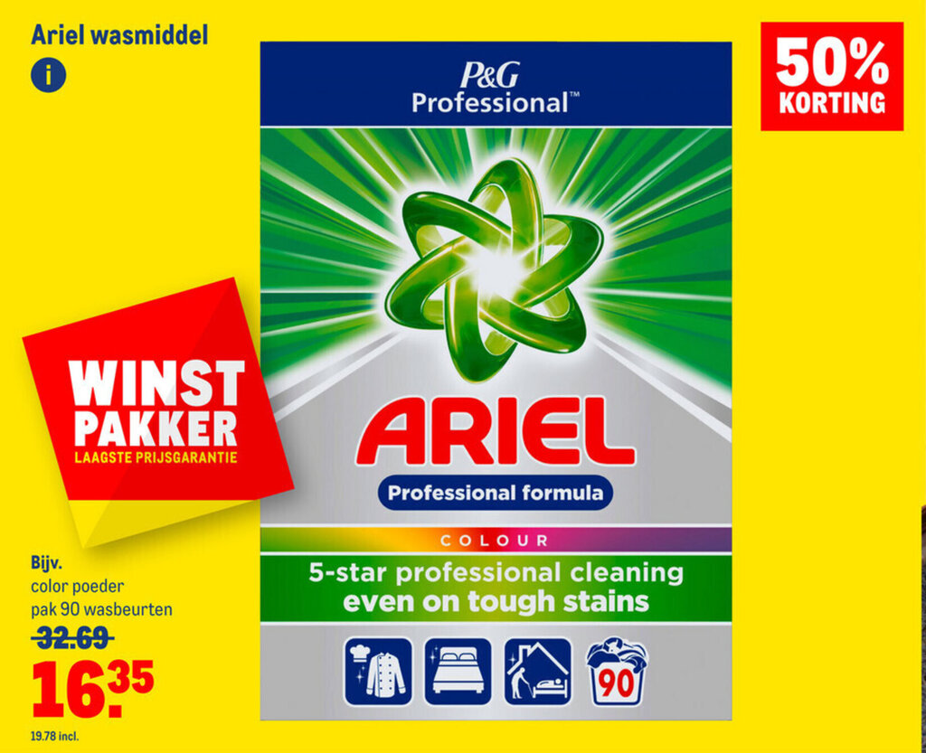 Ariel color poeder 90 wasbeurten aanbieding bij Makro