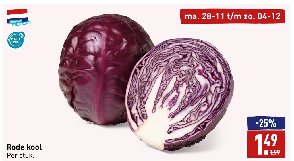 Rode kool per stuk aanbieding bij ALDI