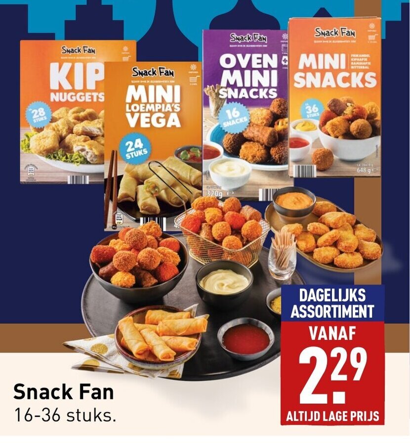 Snack Fan 16-36 stuks aanbieding bij ALDI