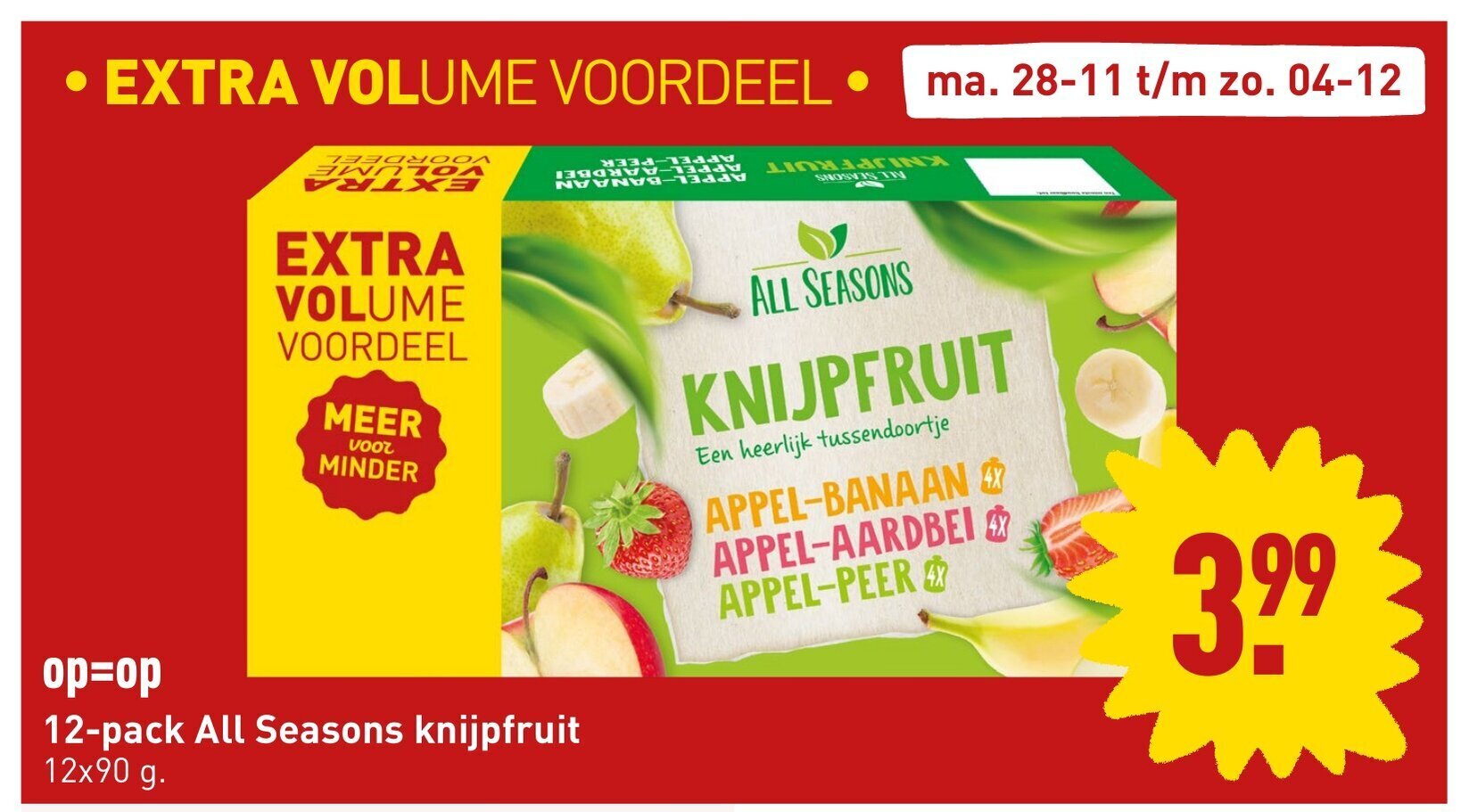12-pack All Seasons knijpfruit aanbieding bij ALDI