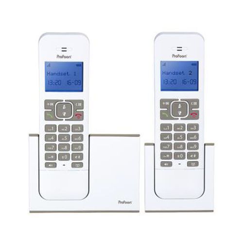 Profoon draadloze design dect telefoon pdx-8420 wt/e duo aanbieding bij ...
