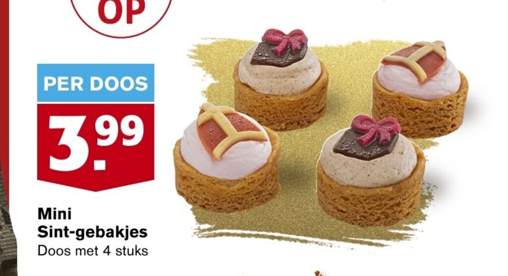 Mini Sint-gebakjes 4 stuks aanbieding bij Hoogvliet