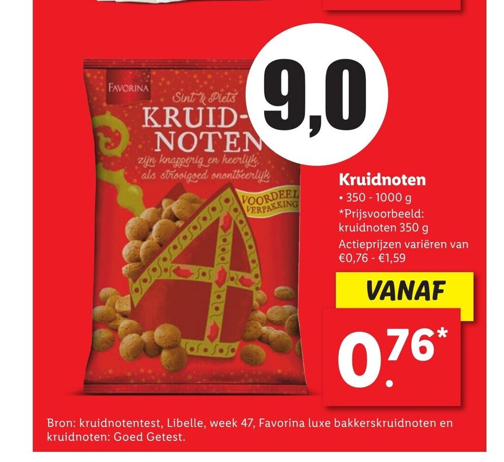 Kruidnoten 350 - 1000 g aanbieding bij Lidl