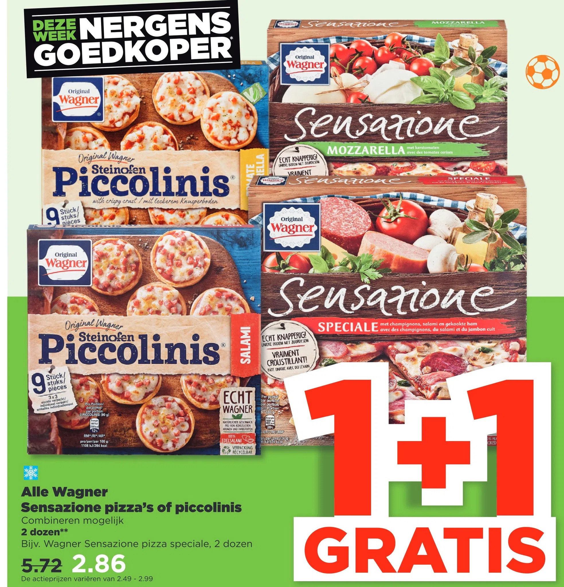Alle wagner sensazione pizza's of piccolinis aanbieding bij PLUS