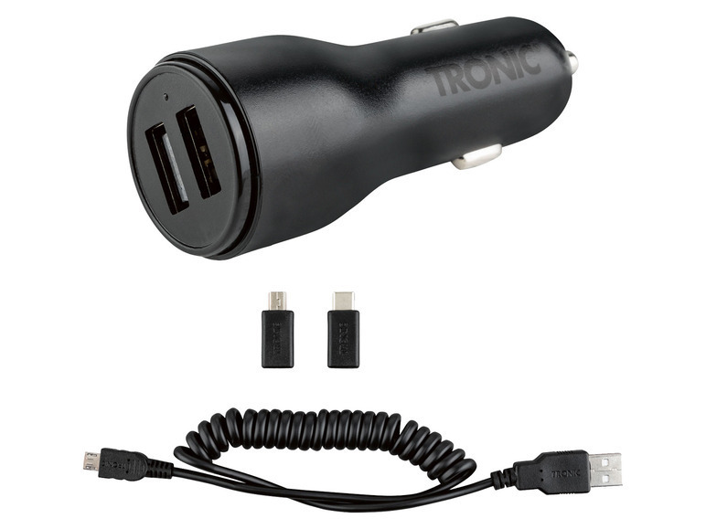 Tronic autolader met 2 adapters (zwart) aanbieding bij Lidl