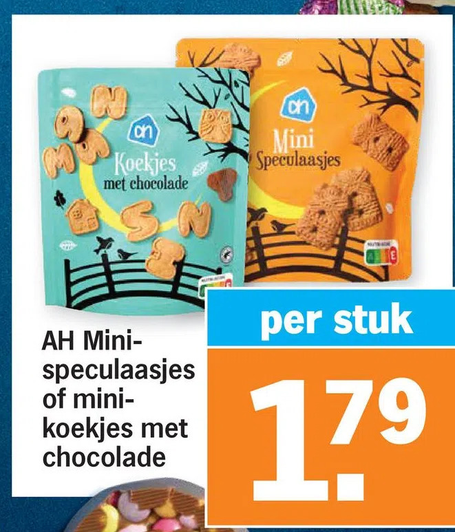 Ah mini- speculaasjes of mini- koekjes met chocolade aanbieding bij ...