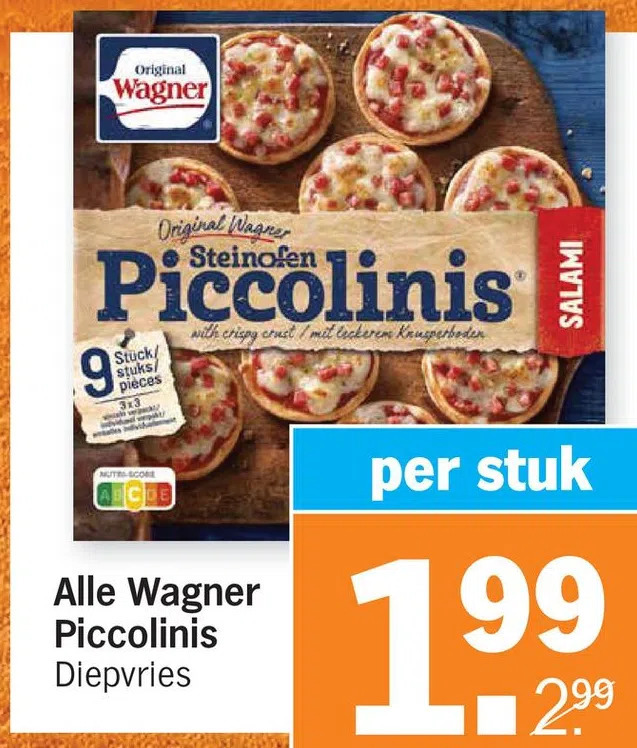Alle wagner piccolinis diepvries aanbieding bij Albert Heijn