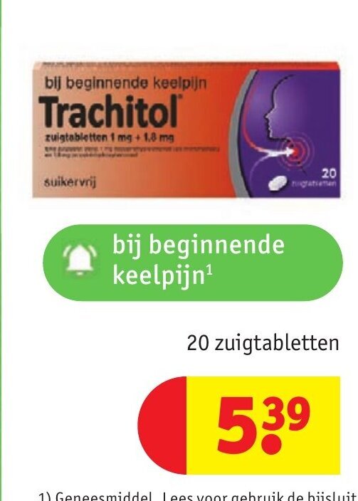 Trachitol 20 zuigtabletten aanbieding bij Kruidvat