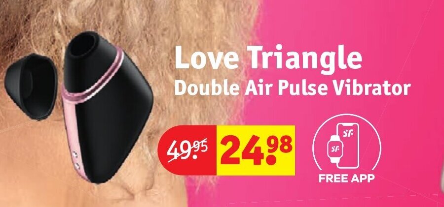 Love Triangle Double Air Pulse Vibrator aanbieding bij Kruidvat