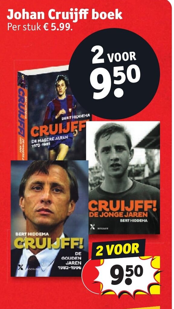 Johan Cruijff boek aanbieding bij Kruidvat