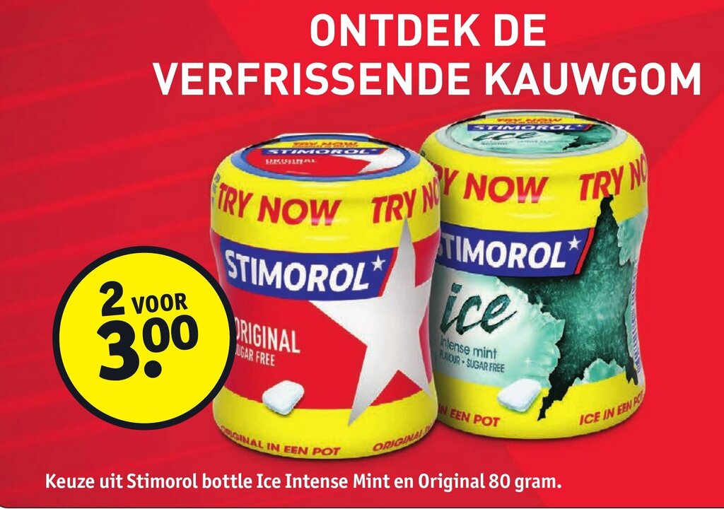 Keuze uit Stimorol bottle Ice Intense Mint en Original 80 gram ...