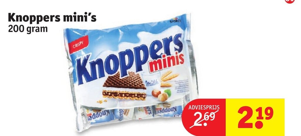 Knoppers mini's 200 gram aanbieding bij Kruidvat