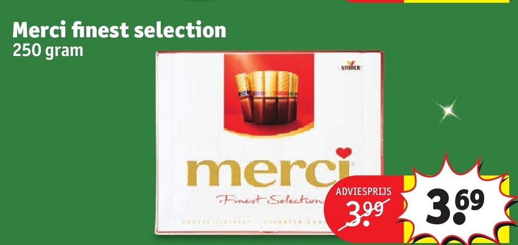 Merci Finest Selection 250 gram aanbieding bij Kruidvat