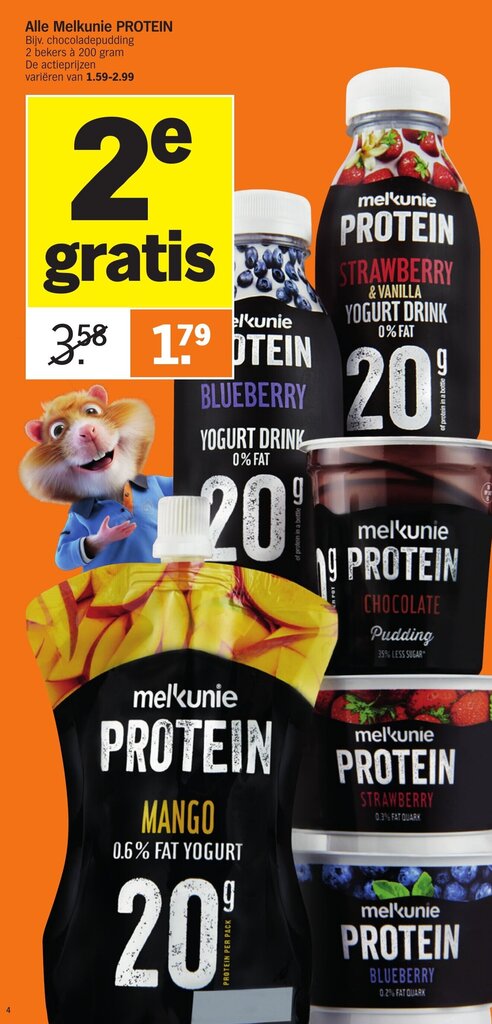 Alle Melkunie PROTEIN 2e gratis aanbieding bij Albert Heijn