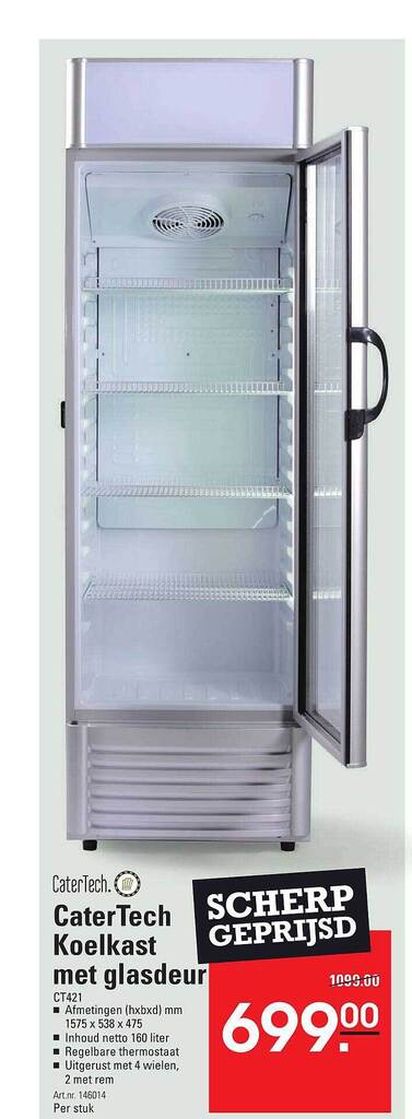 Catertech koelkast met glasdeur aanbieding bij Sligro