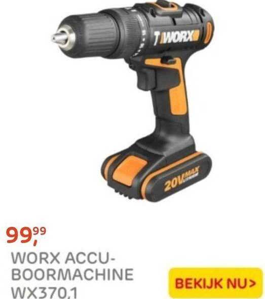 Worx accu-boormachine wx370.1 aanbieding bij Praxis