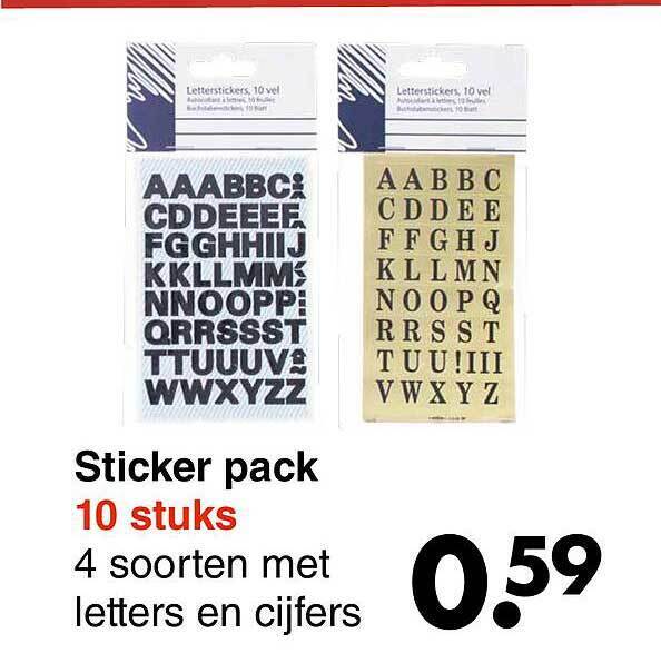 Sticker pack aanbieding bij Wibra