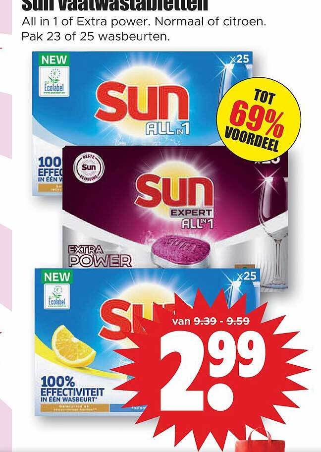 Sun vaatwastabletten aanbieding bij Dirk
