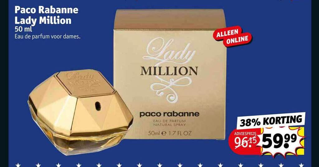 Paco rabanne lady million 38% korting aanbieding bij Kruidvat