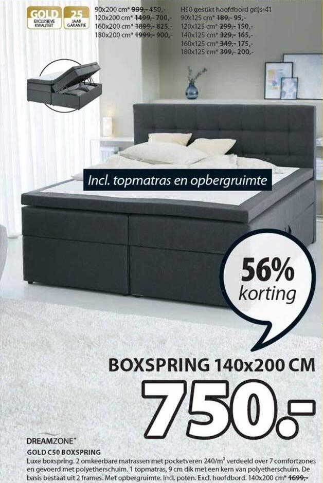 Dreamzone gold c50 boxspring aanbieding bij Jysk