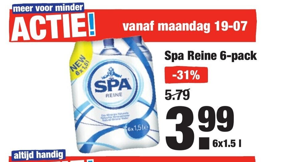 Spa Reine 6x1.5L aanbieding bij ALDI