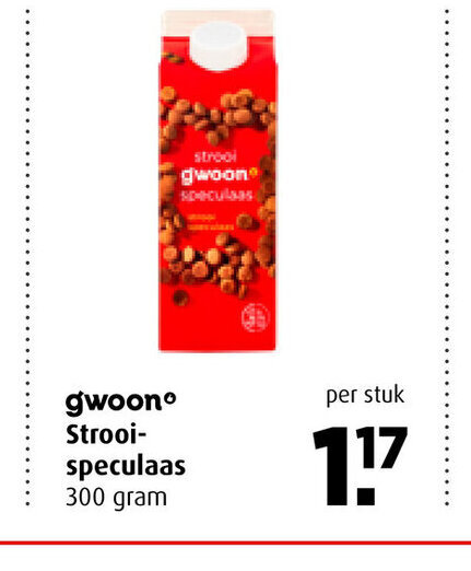 Gwoon Strooi-speculaas 300 gram aanbieding bij Boni