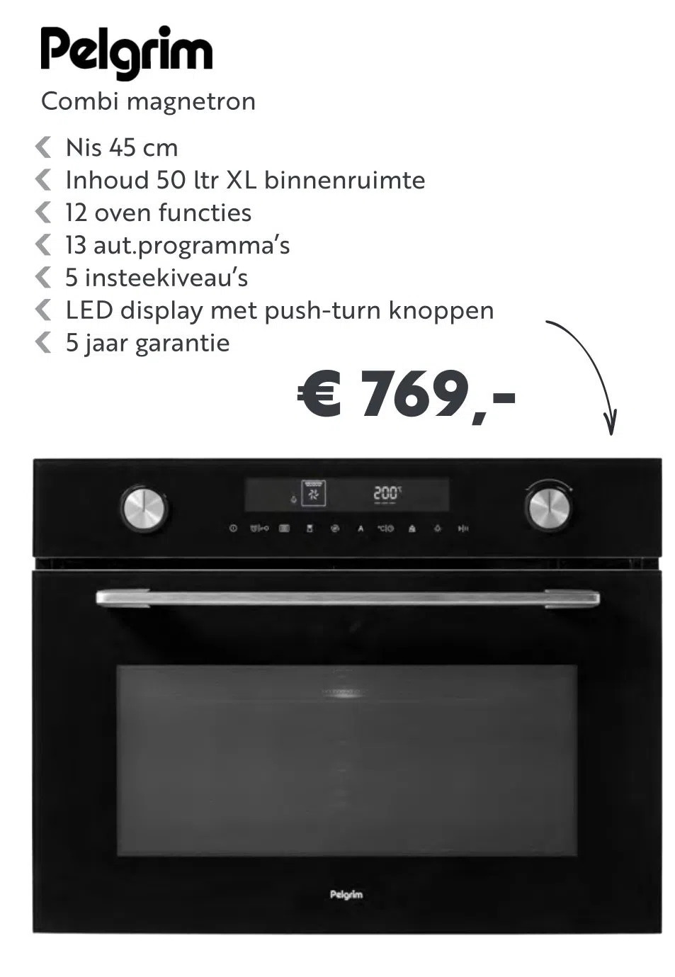 Pelgrim combi magnetron aanbieding bij Superkeukens