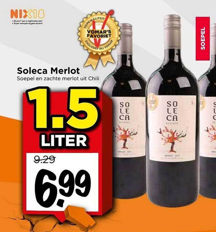 Soleca merlot aanbieding bij Vomar Voordeelmarkt