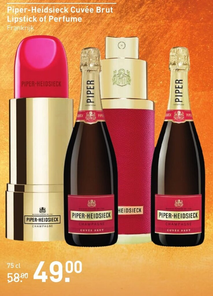 Piper-Heidsieck Cuvee Brut Lipstick of Perfume 75 cl aanbieding bij ...