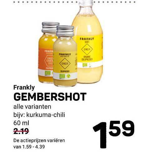Frankly gembershot aanbieding bij Ekoplaza