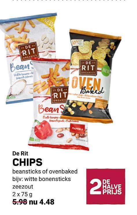De rit chips beansticks of ovenbaked aanbieding bij Ekoplaza