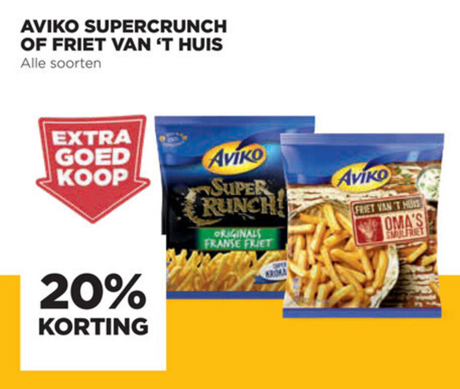 Aviko supercrunch of friet van 'T huis alle soorten aanbieding bij Jumbo