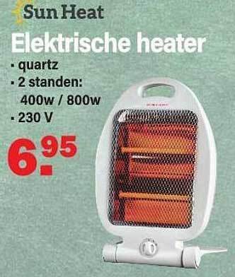Sun hear elektrische heater aanbieding bij Van Cranenbroek