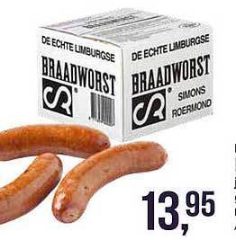 De echte limburgse braadworst simons roermond aanbieding bij Bidfood
