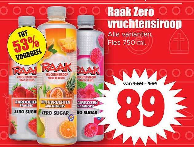 Raak zero vruchtensiroop aanbieding bij Dirk