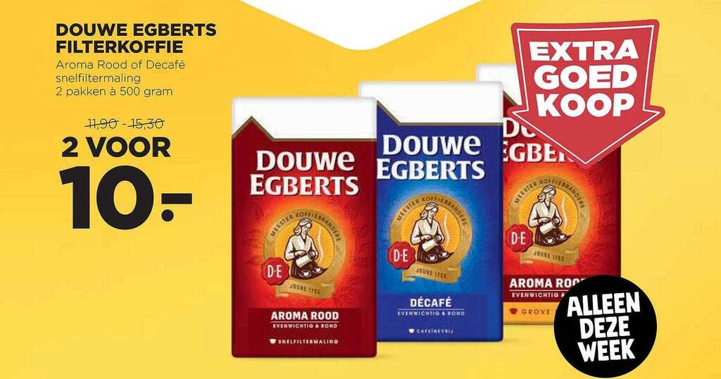 Douwe egberts filterkoffie aanbieding bij Jumbo