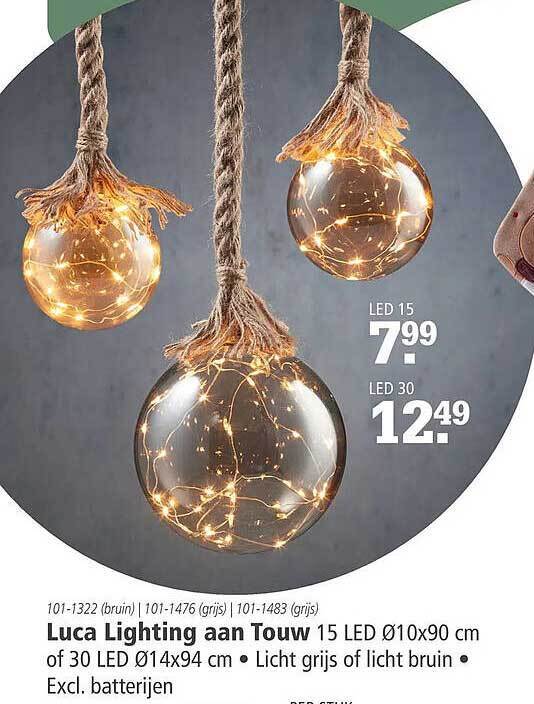 Luca lighting aan touw aanbieding bij Marskramer