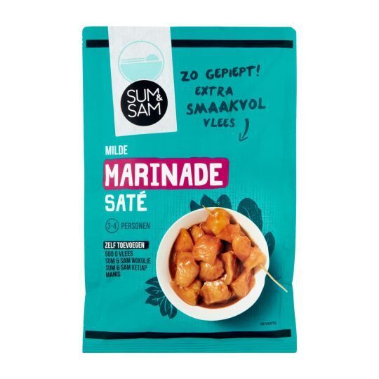 Sum & sam saté marinade aanbieding bij Coop