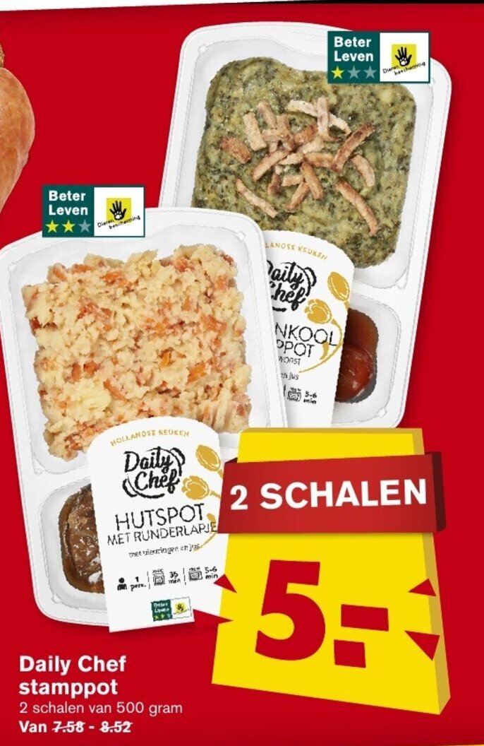 Daily Chef stamppot 500 gram aanbieding bij Hoogvliet