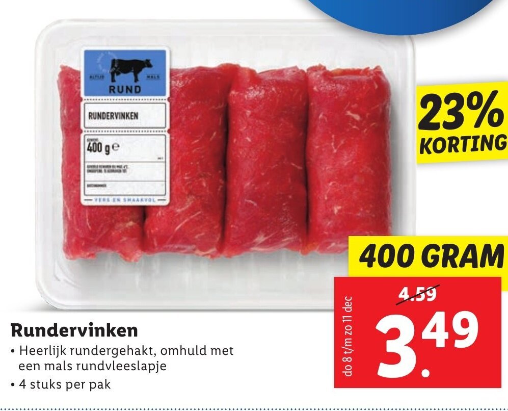Rundervinken 400g aanbieding bij Lidl