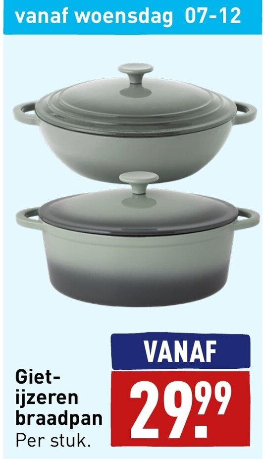 Giet-ijzeren braadpan per stuk aanbieding bij ALDI