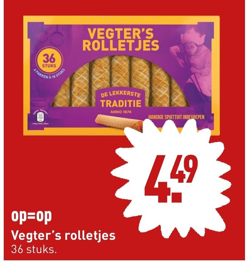 Vegter's rolletjes 36 stuks aanbieding bij ALDI