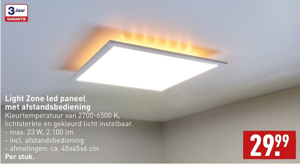 Light zone led paneel met afstandbediening aanbieding bij ALDI